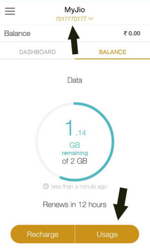 Reliance Jio USSD Codes / SMS Codes to Check Data Balance